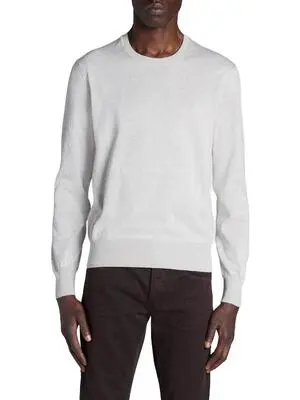 TOM FORD Cotton Crewneck Sweater - Ig030 Light Grey
