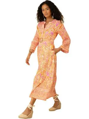 Hale Bob Davina Linen Dress - Orange