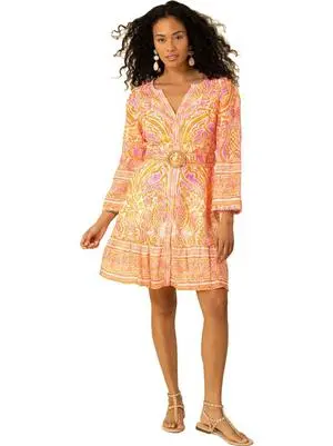 Hale Bob Davina Linen Mini Dress - Orange