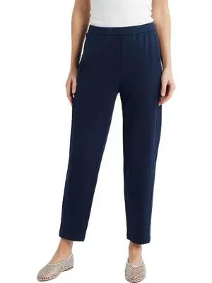 Eileen Fisher Slouch Organic Cotton Ankle Pants - Ink