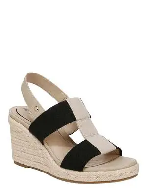 LIFESTRIDE Tallulah Espadrille Platform Wedge Sandal - Black/ Natural