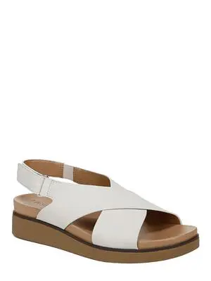 LIFESTRIDE LifeStride Georgina Slingback Platform Wedge Sandals White