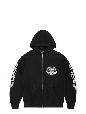 Corteiz MINI  ZIP HOODIE パーカー 黒 CORTEIZ Island puff-print zip-up Hoodie | Black | FARFETCH