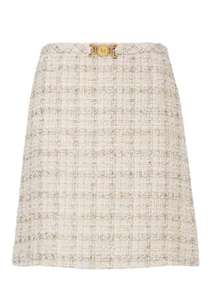 Versace Embellished Tweed Miniskirt - Beige