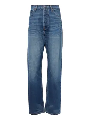 AYA MUSE Faded Straight Leg Jeans - Blue