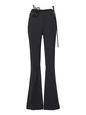 Remain Birger Christensen Floral-appliqué Flared Trousers - Black