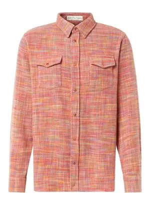 GOD'S TRUE CASHMERE Flower Space-dyed Cashmere Shirt Red