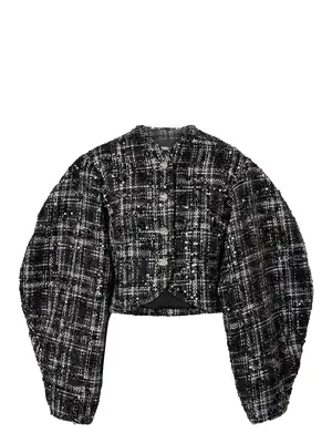 ROTATE BY BIRGER CHRISTENSEN Sequined Bouclé Jacket - Black