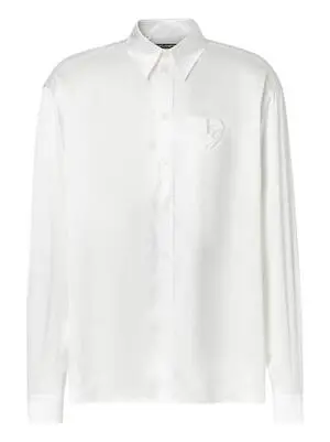 Dolce & Gabbana Silk Satin Tuxedo Shirt - White