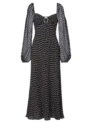 Rixo Ivy Polka-dot Maxi Dress - Black
