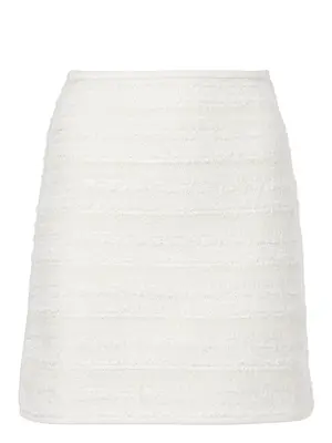 Nina Ricci Denim And Tweed Miniskirt - White