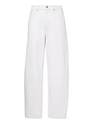 FRAME Low Slung Barrel-leg Jeans - White