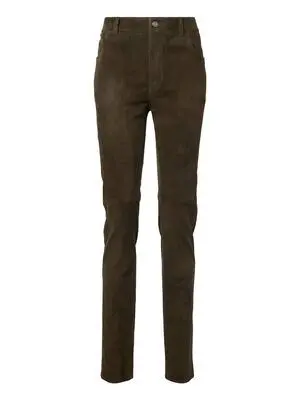 Chloé Suede Slim Pants - Brown
