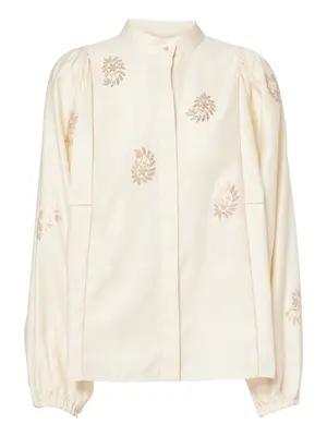 Max Mara Caladio Embellished Blouse - White