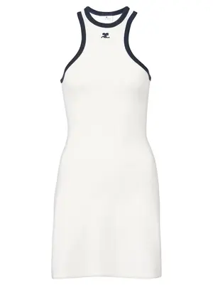 COURREGES Courrèges Scuba Cotton Jersey Minidress - Blue