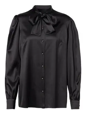 Dolce & Gabbana Silk-blend Satin Blouse - Black