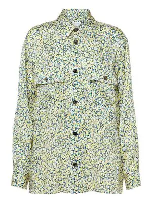 Bottega Veneta Daisy Floral Silk Charmeuse Shirt - Multicoloured