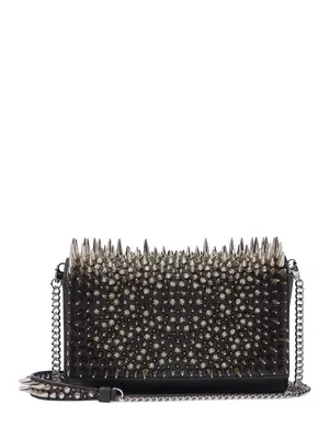 CHRISTIAN LOUBOUTIN Paloma Spiked Leather Clutch - Black