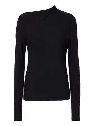 TOTEME Draped Jersey Top - Black