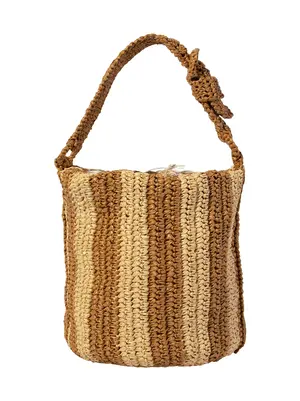 Maria La Rosa Cheyenne Striped Raffia Bucket Bag - Cheyenne Bucket