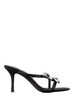 Alexander Wang Dome Snake-effect Leather Sandals - Black