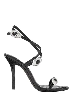 Alexander Wang Dome Snake-effect Leather Sandals - Black