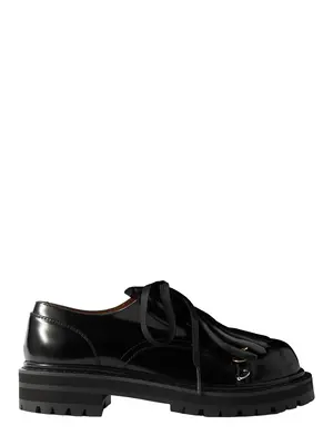 Marni Dada Embellished Fringed Derby Shoes - Black
