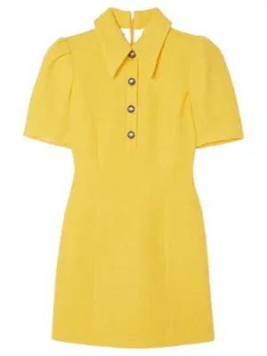 Alessandra Rich Bouclé Mini Dress - Yellow