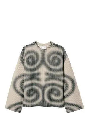 Nanushka Maura Printed Ribbed Wool And Cashmere-blend Sweater - Multi
