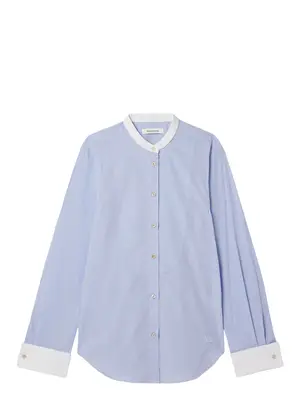 WALES BONNER River Embroidered Cotton-chambray Shirt - Blue