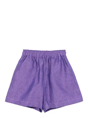 BAMBAH Tie Linen Shorts - Purple