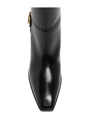 Saint Laurent Julia 75 Knee-high Leather Boots - Noir