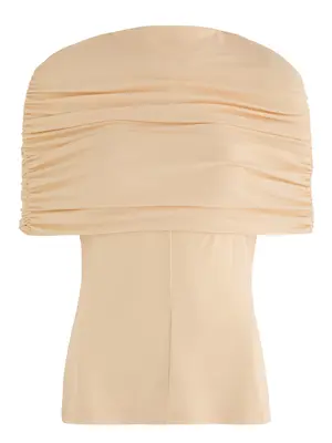 ESSE STUDIOS Bonachi Cape-effect Jersey Top - Cream