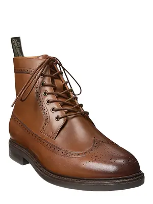 Ralph Lauren Leather Wingtip Boots - Brown