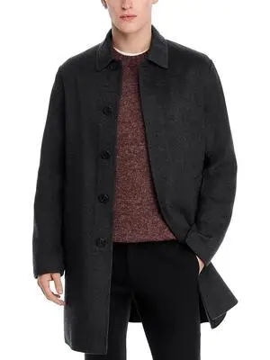 Theory Car Coat In Luxe New Divide - Dark Charcoal Melange