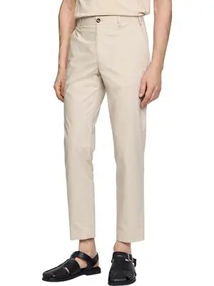 Sandro Talon Carrot Cut Cotton Pants - Light Grey