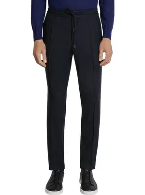 Zegna Drawstring Jogger Pants - Navy Blue