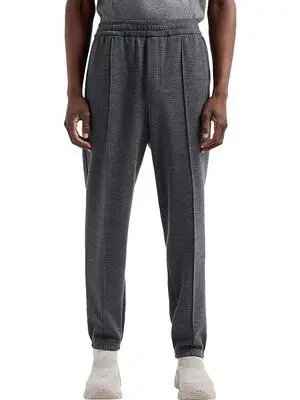 Emporio Armani Travel Essentials Jersey Regular Fit Pleated Joggers - Heather Grey