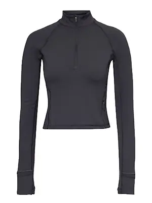 Lululemon Rulu Run Half-zip Stretch-woven Top - Black