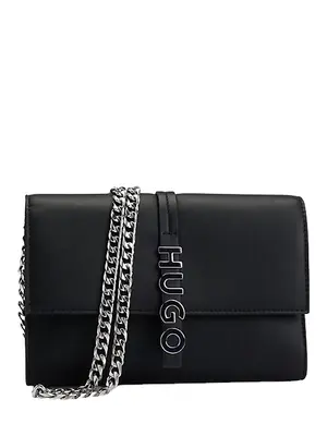 Hugo Logo-lettering Faux-leather Clutch - Black