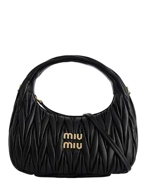 Miu Miu Wander Mini Hobo Bag - Nero