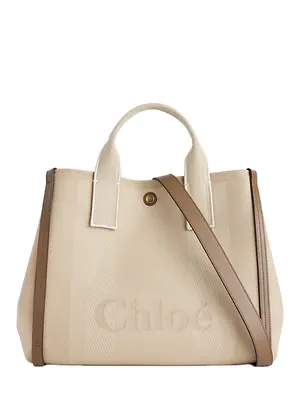 Chloé Medium Canvas Tote Bag - Vegetal Beige