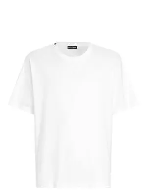 Dolce & Gabbana Cotton T-shirt With Logo Embroidery - White