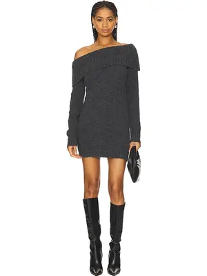 Astr The Label Leya Sweater Dress - Charcoal