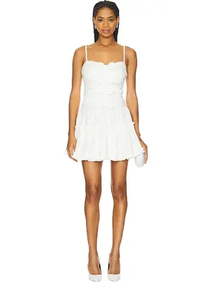 For Love & Lemons Whipped Cream Taffeta Mini Dress - White