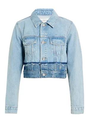 SLVRLAKE Rework Cropped Denim Jacket - Light Denim