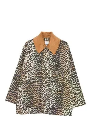 GANNI Leopard-print Bomber Jacket - Brown