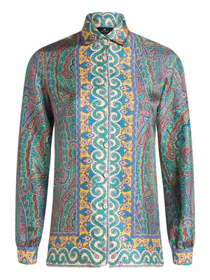 Etro Paisley-print Silk Shirt - Green