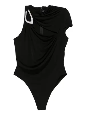 David Koma Crystal-buckle Bodysuit - Black