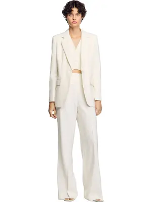 Sandro Sequin Suit Trousers - Ecru